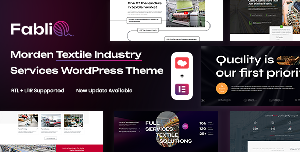 Fablio - Textile Industry WordPress Theme + RTL by ThemetechMount | ThemeForest